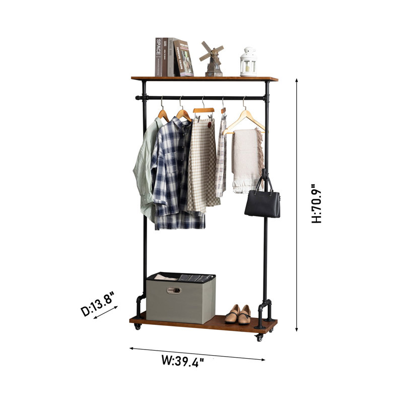 Rebrilliant Nirav Iron Rolling Clothing Rack Covers | Wayfair