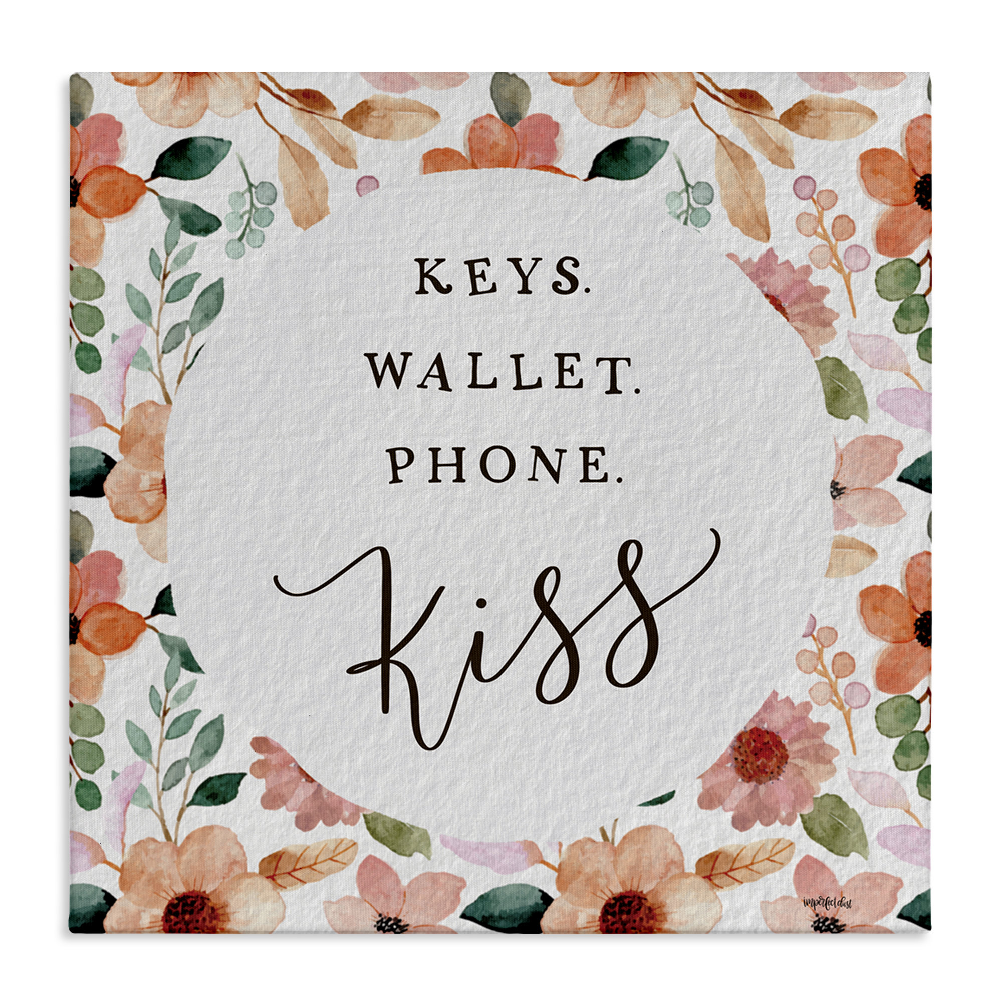 Trinx Keys Wallet Phone Kiss Canvas Wall Art by Imperfect Dust | Wayfair
