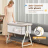 Zoomie Kids Baby Bassinet, Bedside Sleeper For Baby With Wheels And ...