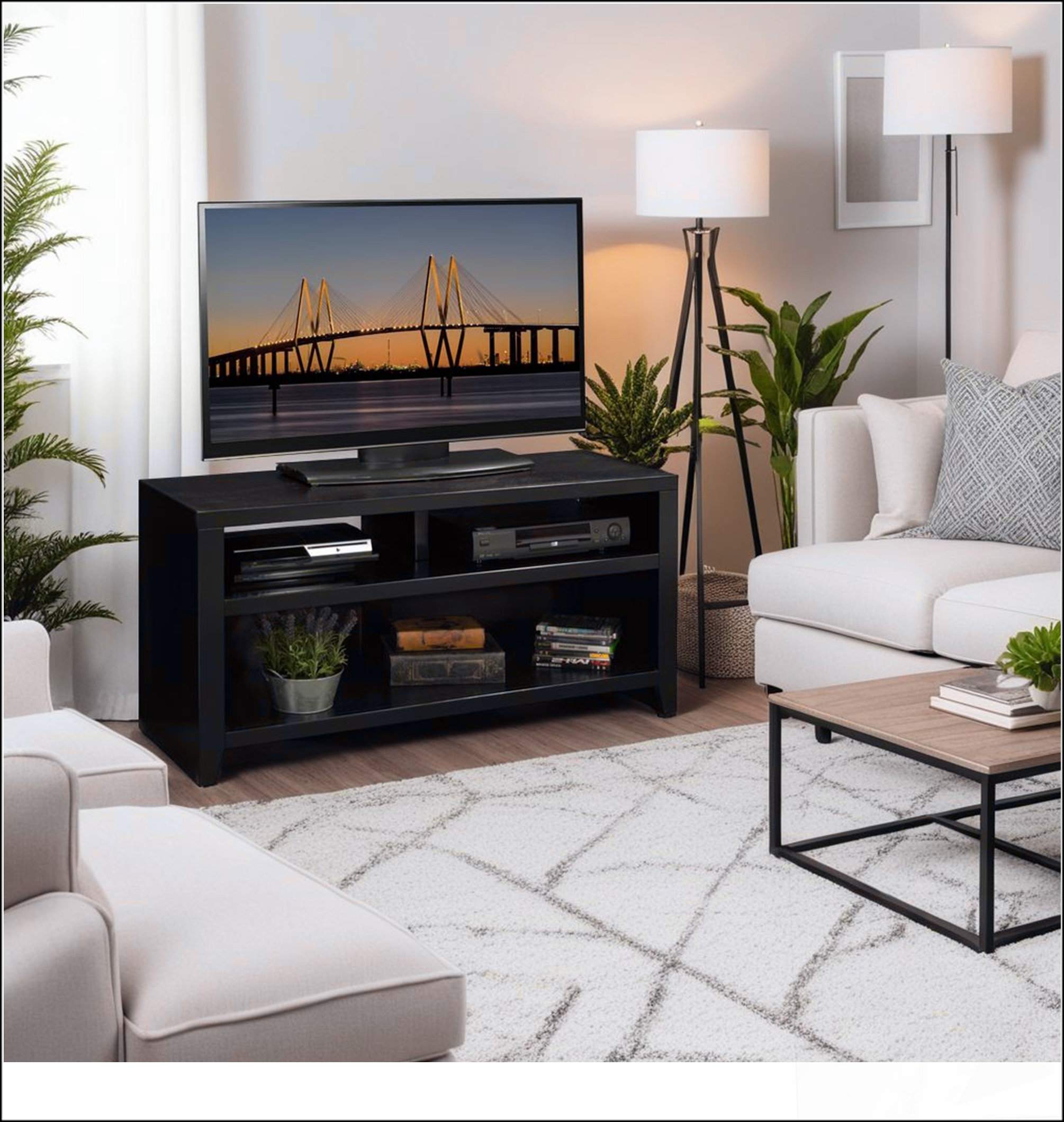 Red Barrel Studio 48 inch TV Stand for TVs up to 55 inches, No Assembly ...