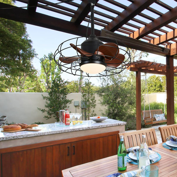 Williston Forge 20" LED Outdoor Waterproof Ceiling Fan With Light ...