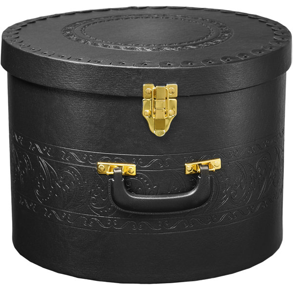Creative Scents Cowboy Round Gift Hat Box With Gold Locking Lid For ...