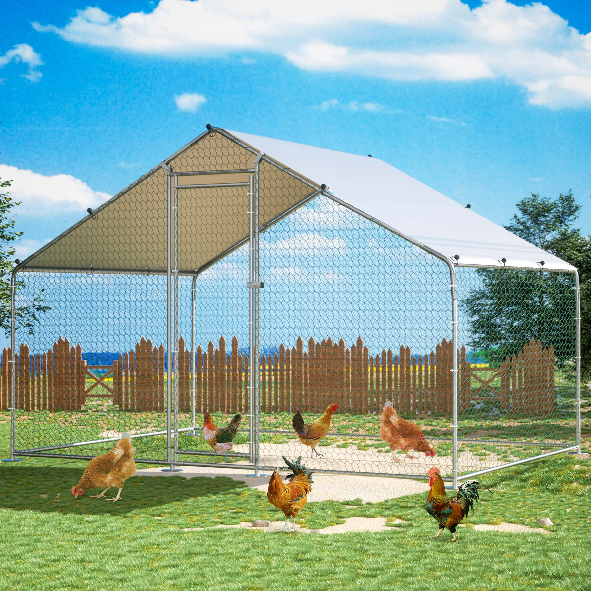 Tucker Murphy Pet™ Doel Chicken Coop Walking Chicken Run Metal Chicken ...