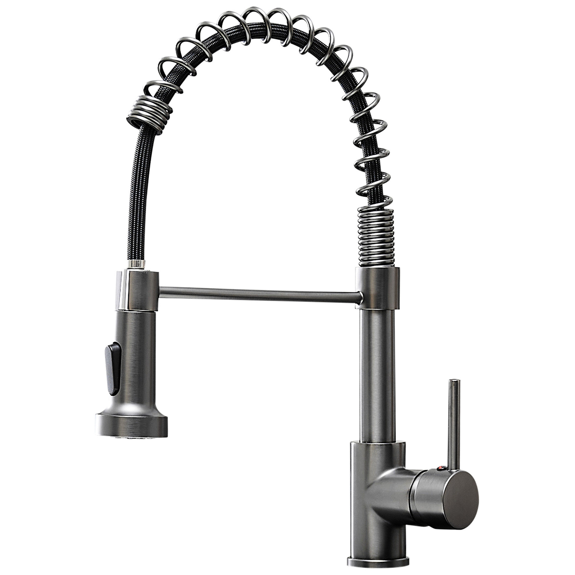 Ebern Designs Kitchen Sink Faucet With Pull Down , Single Lever, Matte ...