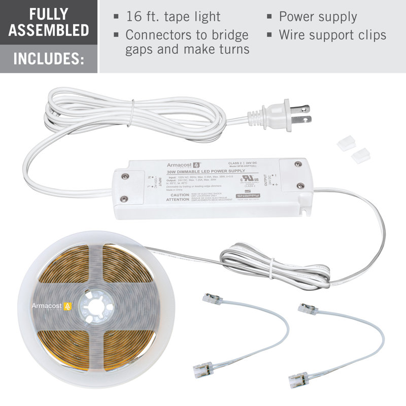 Armacost Lighting RibbonFlex LUX AC Dimmable White COB LED Strip Light ...