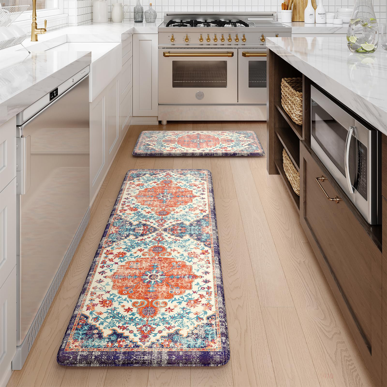 East Urban Home Anti Fatigue Kitchen Mat, Boho Vintage Kitchen Rugs ...