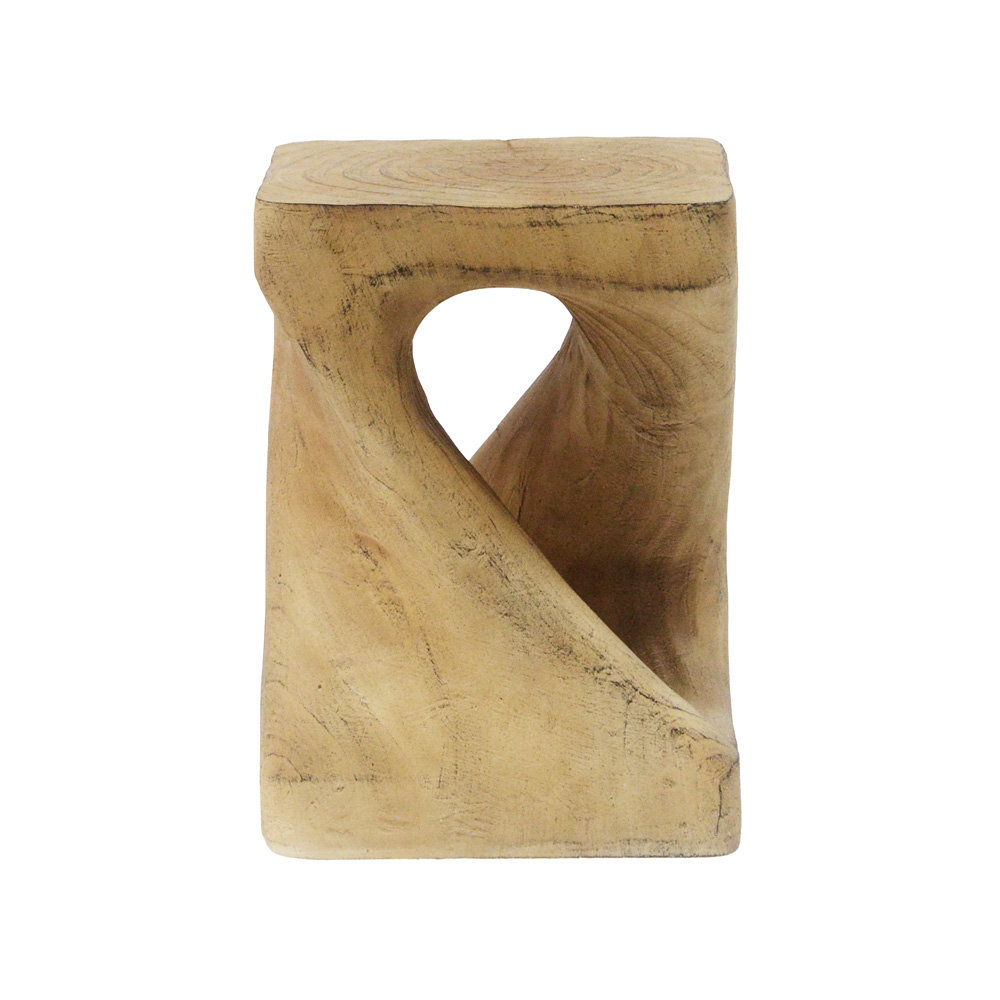 Latitude Run® Wood-Like Textured MGO Twist Shape Side Table | Wayfair