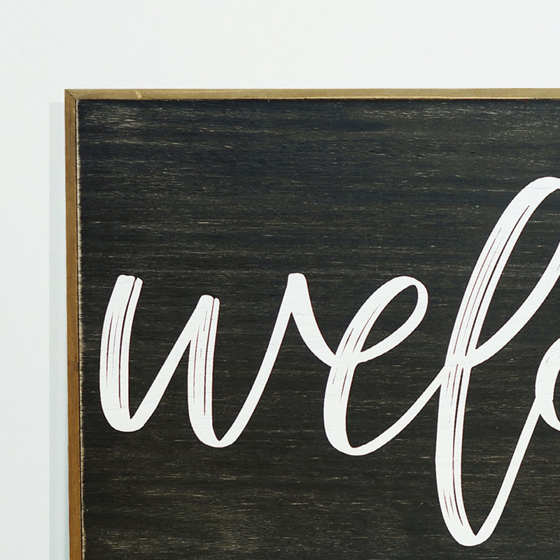 August Grove® VIP Wood 31.5 in. Black Welcome Sign | Wayfair