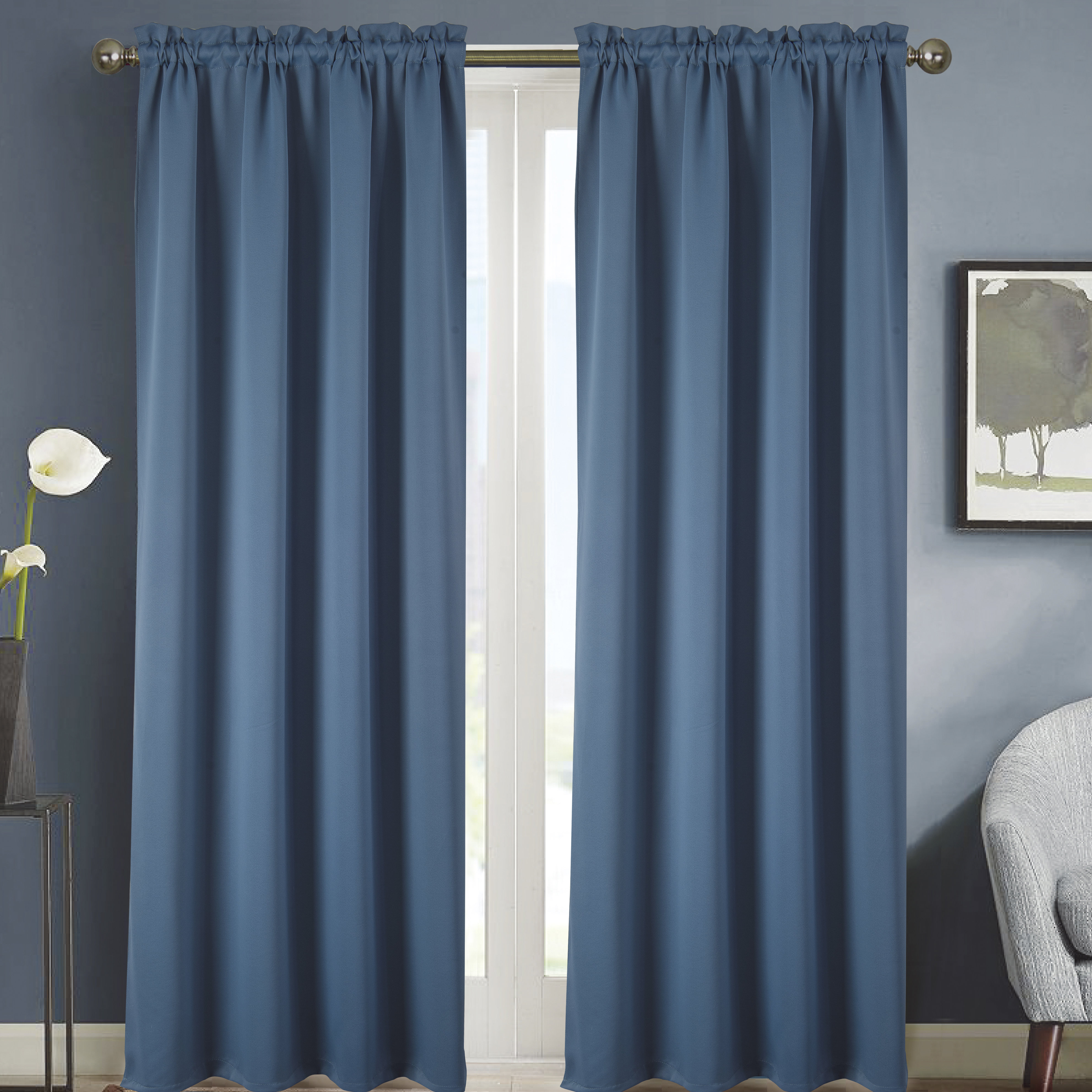 Latitude Run® Twilight Blackout Thermal Rod Pocket Single Window ...