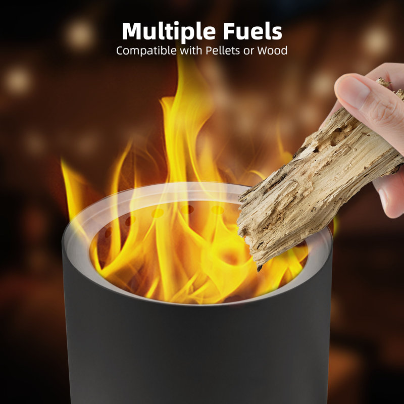 ilemong Stainless Steel Wood Pellets Tabletop Fireplace | Wayfair