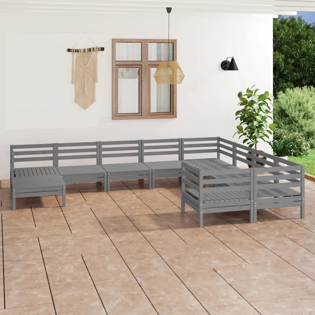 17 Stories Gudlaug Solid Pine Wood Medium Modular Garden Lounge Set ...