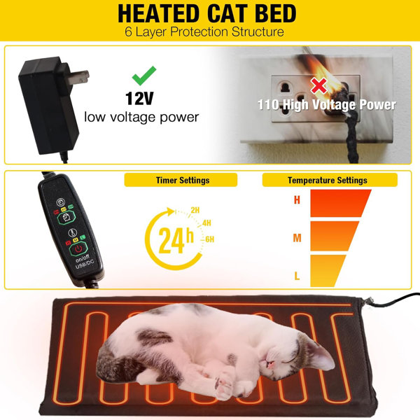 Tucker Murphy Pet™ Gurchetan Heated Cat House Outdoor Feral Kitty ...