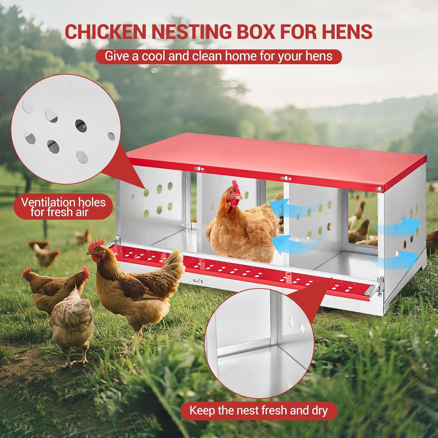 Archie & Oscar™ 0.6Mm Galvanized Steel Chicken Nesting Box | Wayfair