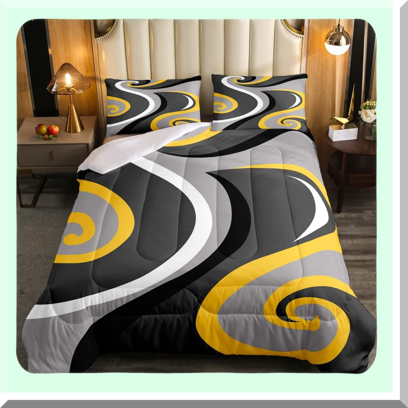 Orren Ellis Trippy Swirl Geometric Comforter Set - Retro Stripe Queen ...
