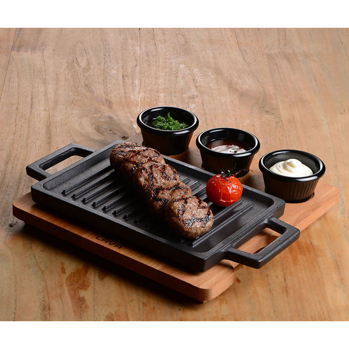 LAVA CAST IRON Lava Enameled Cast Iron Grill and Griddle Pan ...