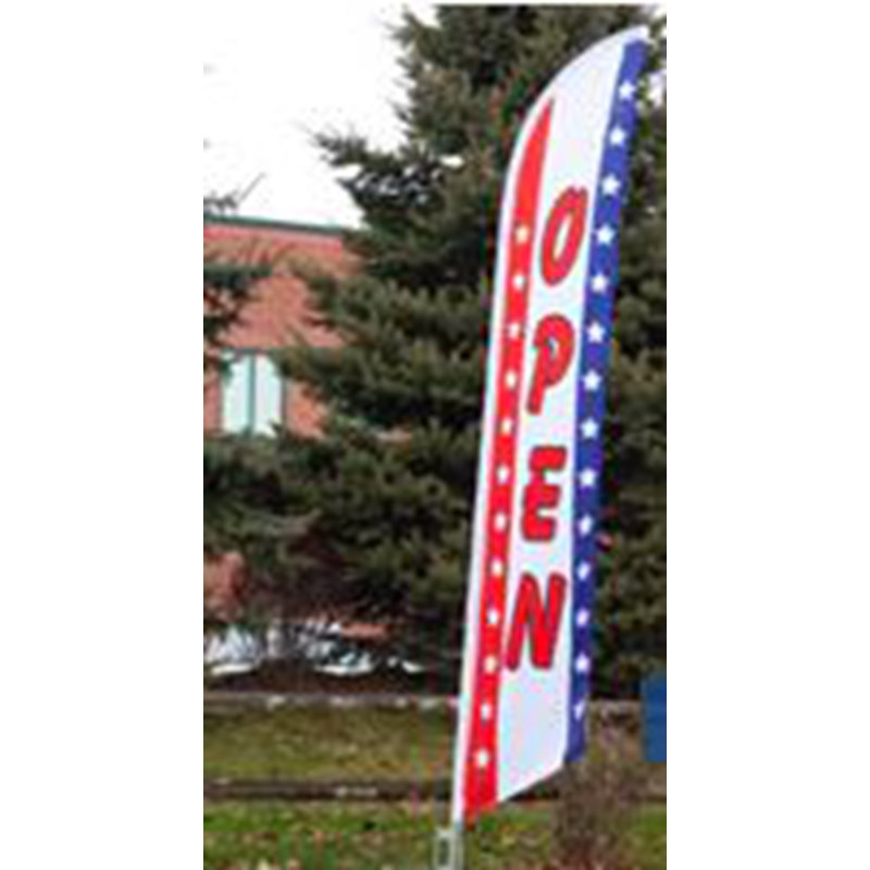 FixtureDisplays Banner, "Open" Sign, Pole Kit Flag Outdoor Signage ...