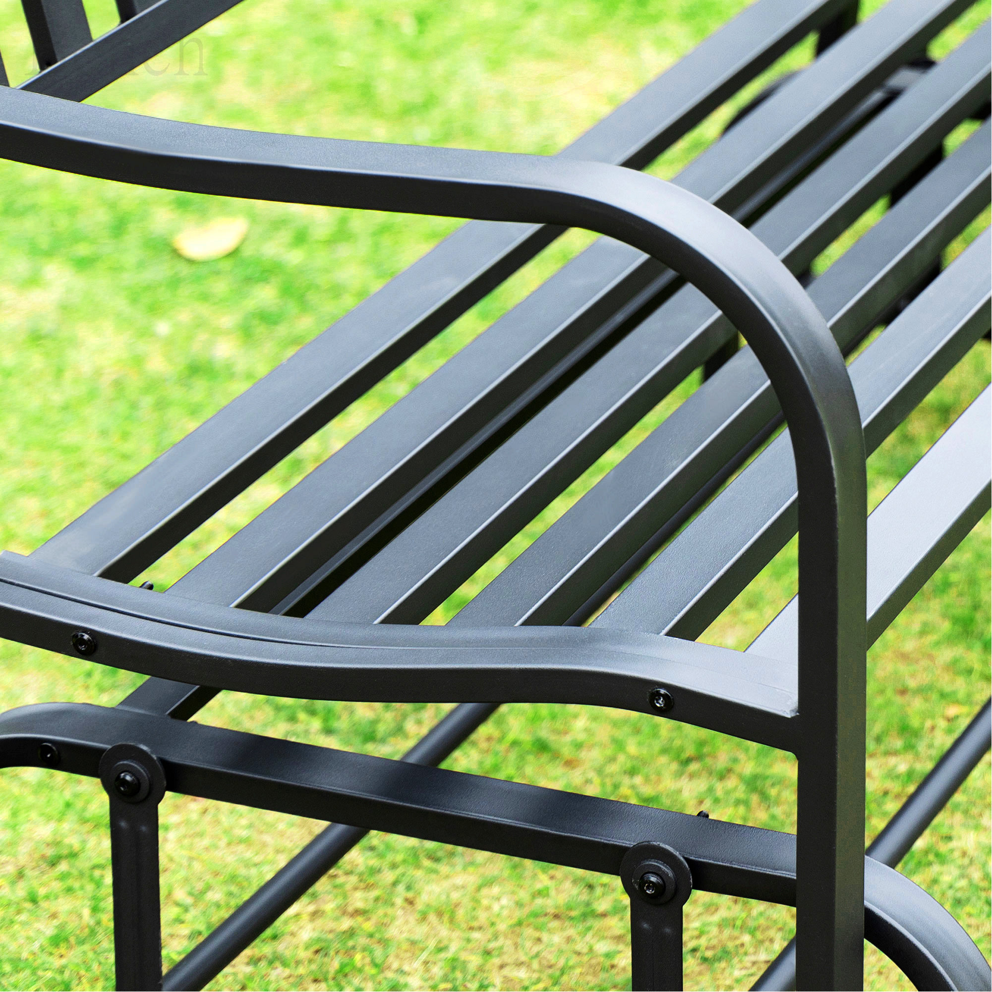 Lark Manor Bench Outdoor Glider Bench, Glider Bench With Armrests For ...