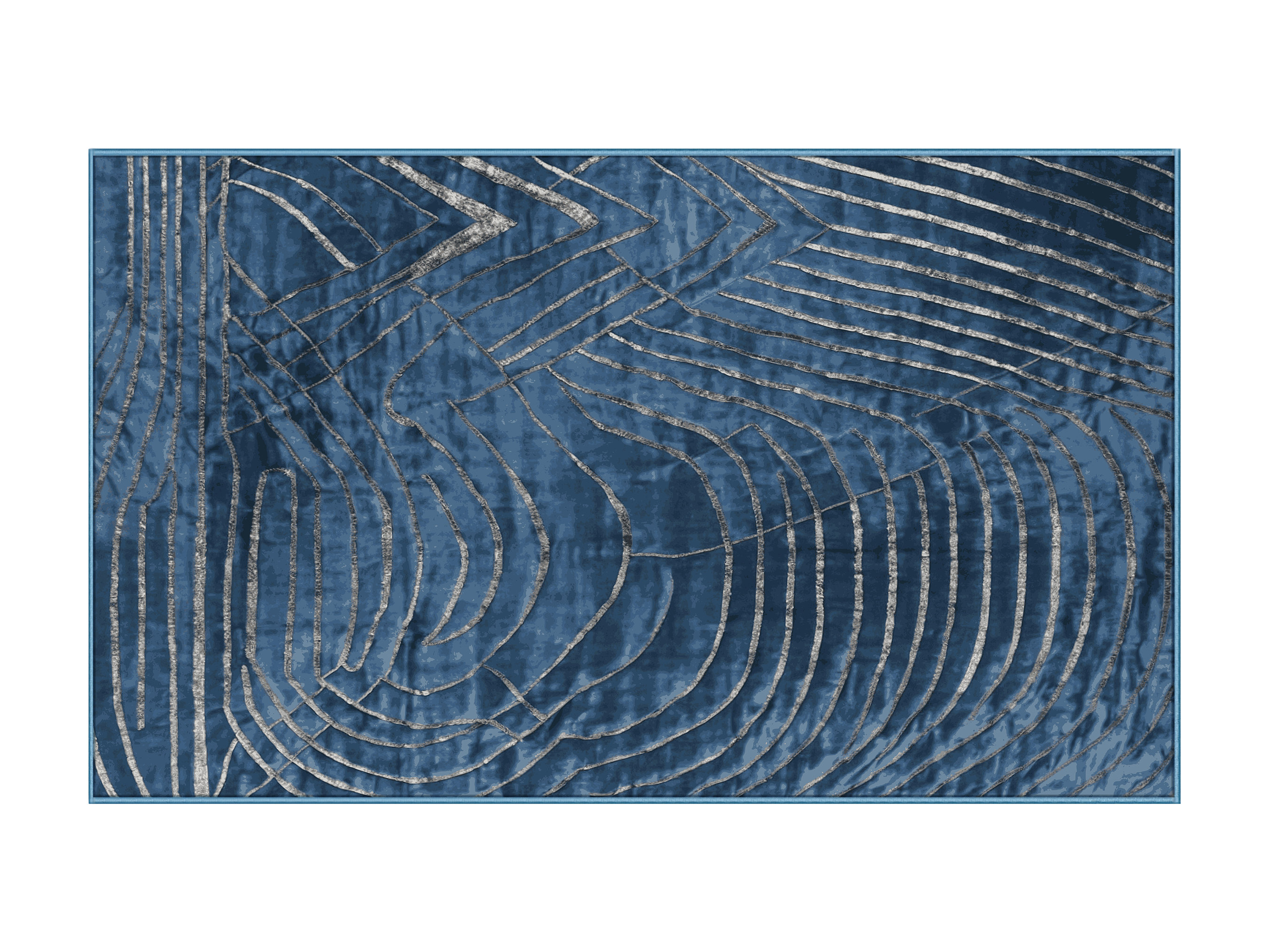 Wrought Studio™ Machine Washable Blue Area Rug | Wayfair