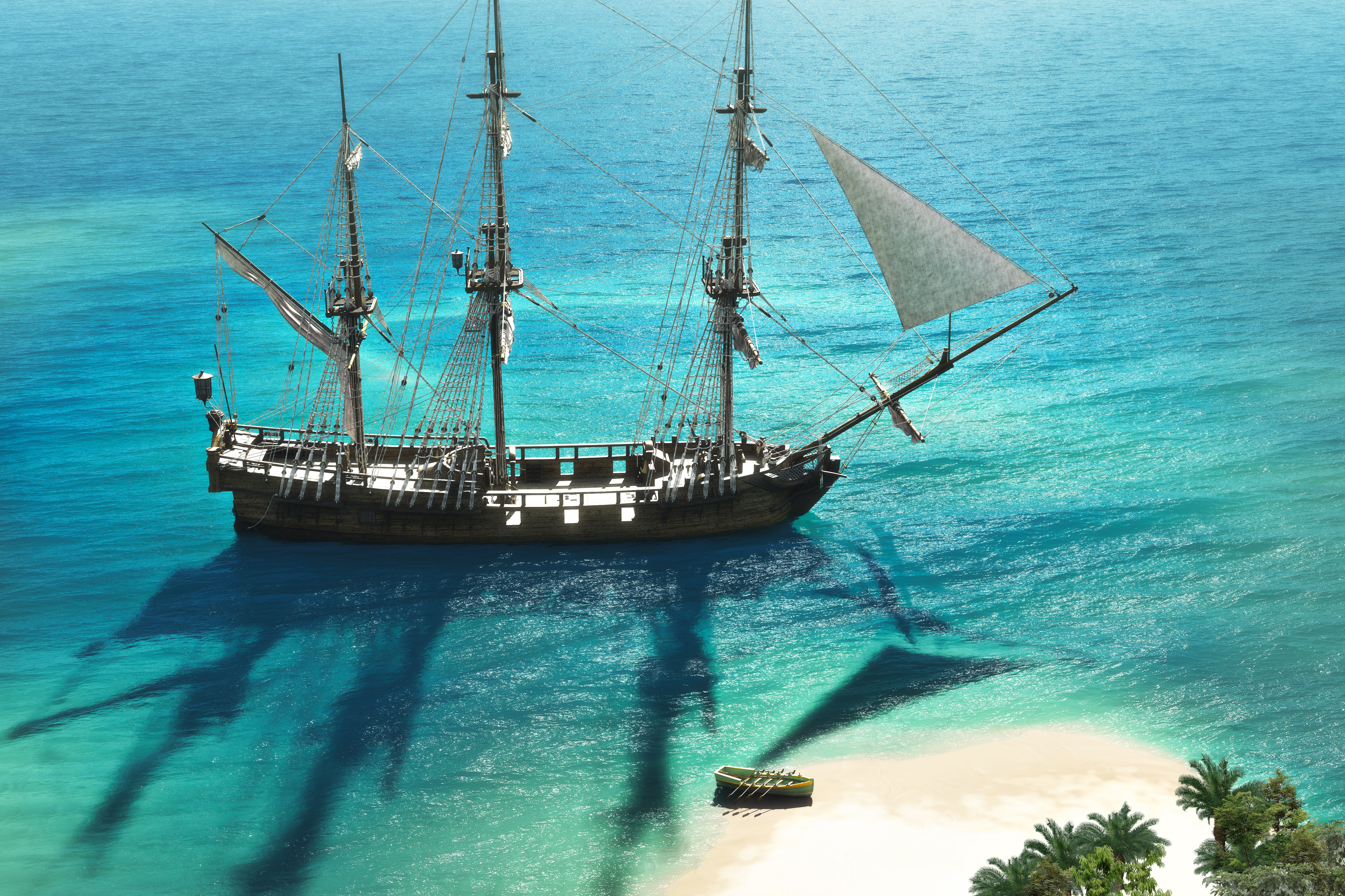 Breakwater Bay Merchant Ship by Digtialstorm - Wrapped Canvas ...