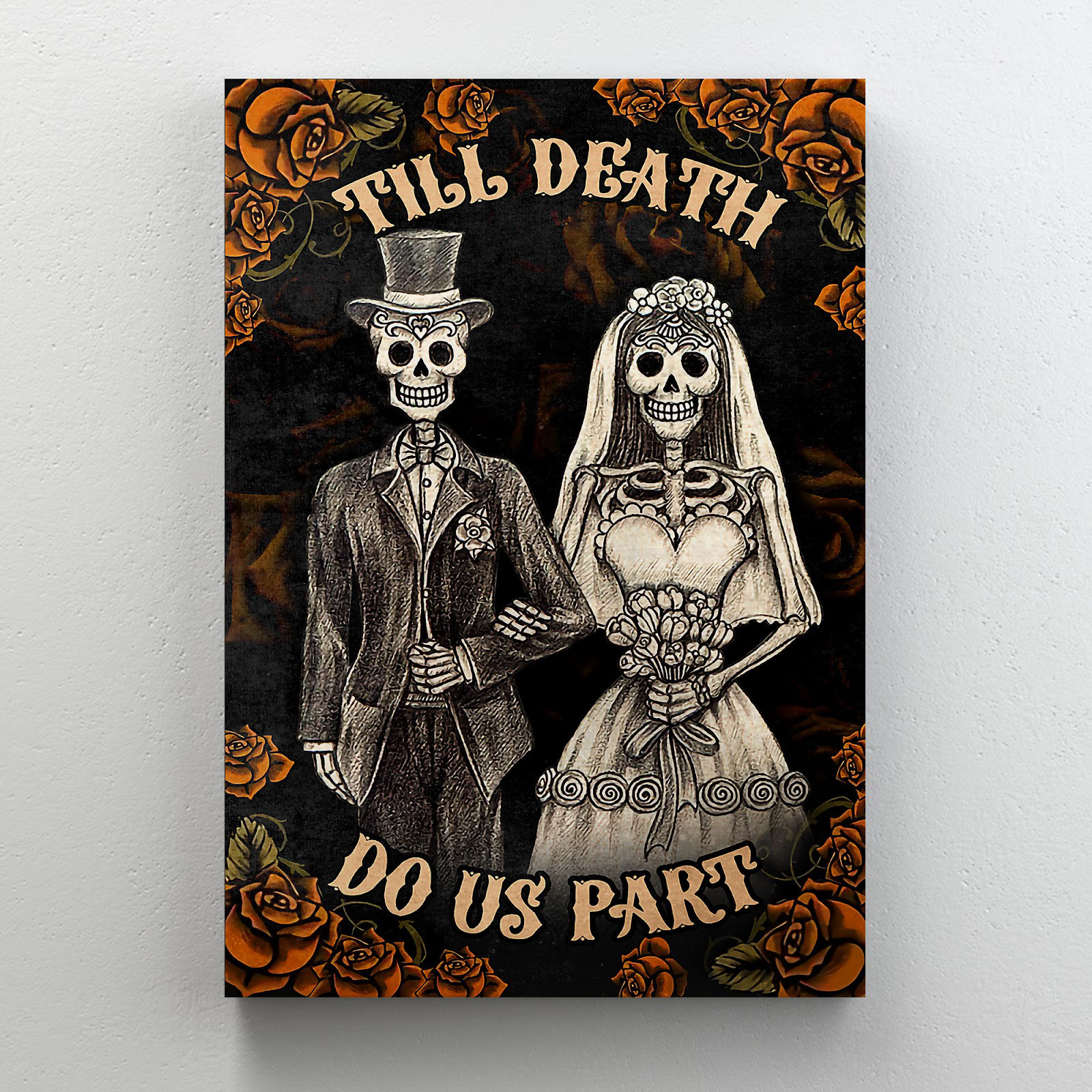 Trinx Skeletons Get Married - Till Death Do Us Part Gallery Wrapped ...