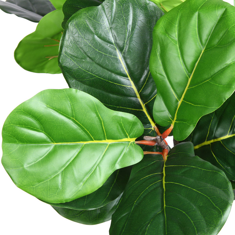 Primrue Adcock 120'' Faux Fiddle Leaf Fig Tree with Natural Sea Grass ...
