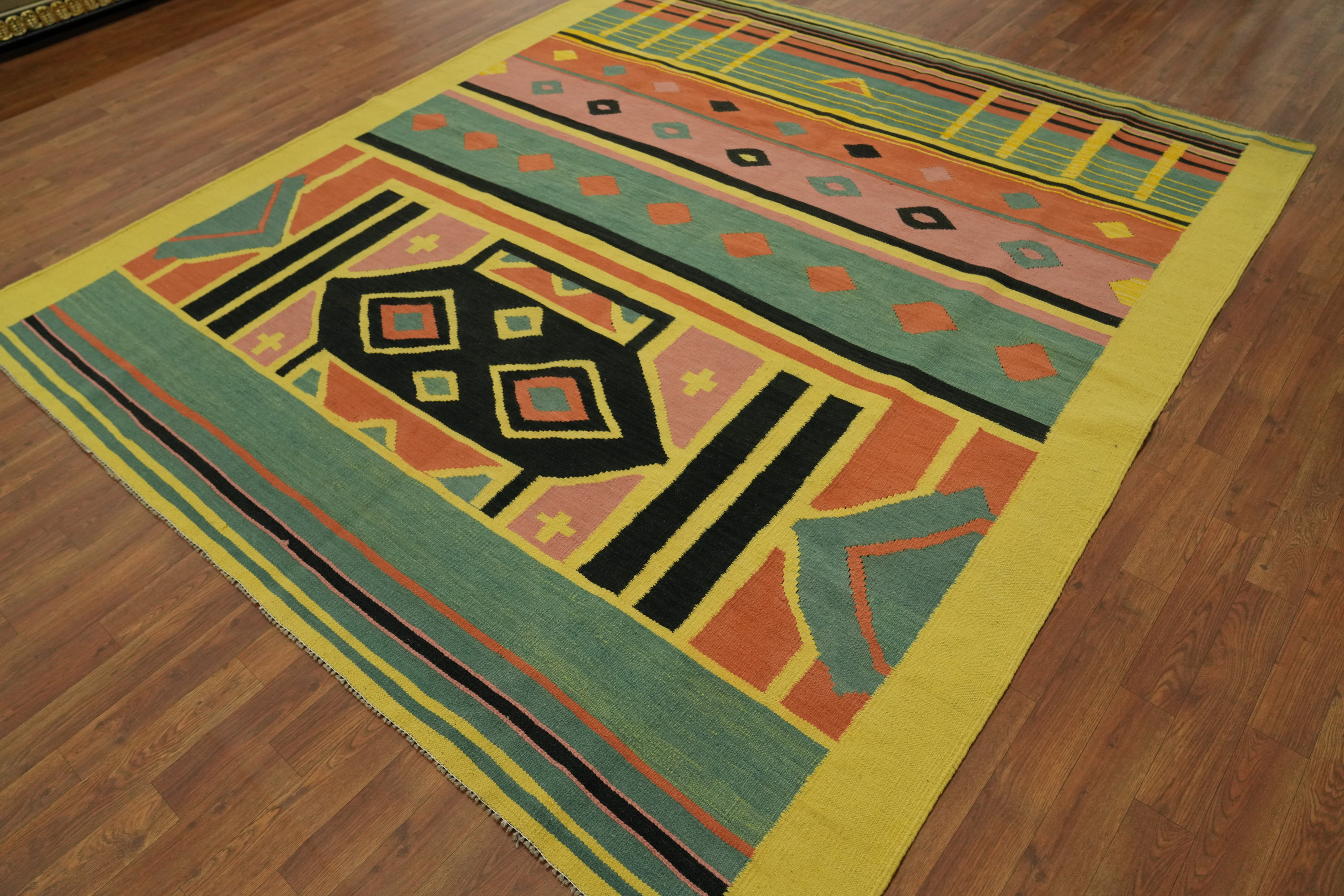 Dakota Fields Geometric Kilim Square Area Rug 8x8 | Wayfair