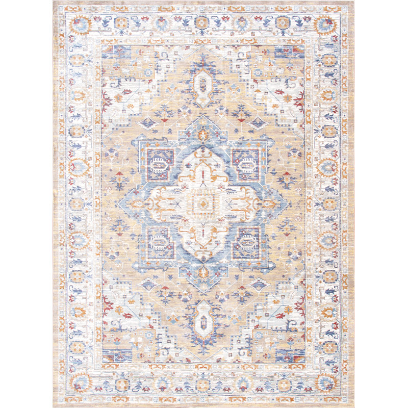 Pasargad Heritage 10' x 14' Area Rug in Blue/Yellow/Light Brown | Wayfair