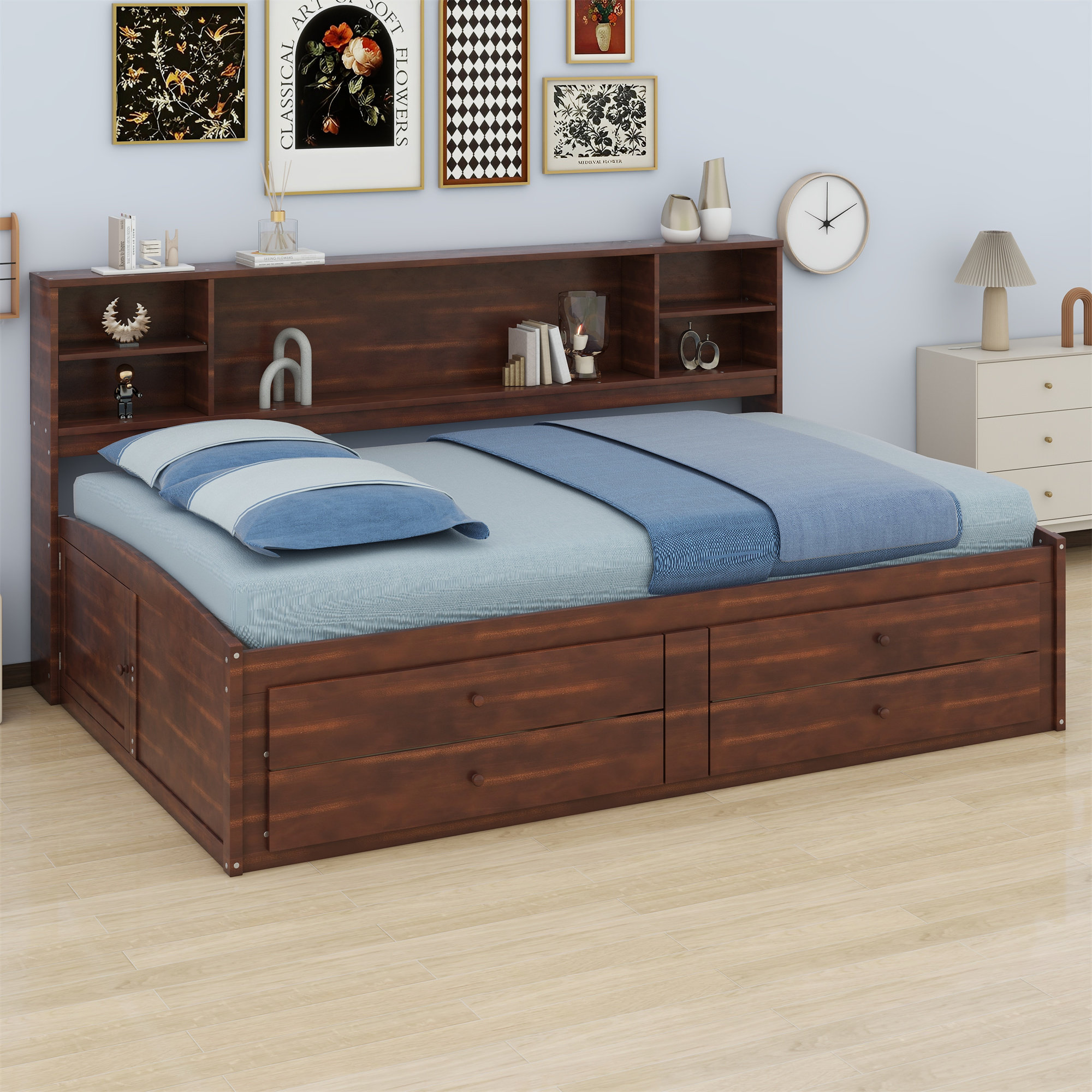 Red Barrel Studio® Everest Bookcase Bed | Wayfair