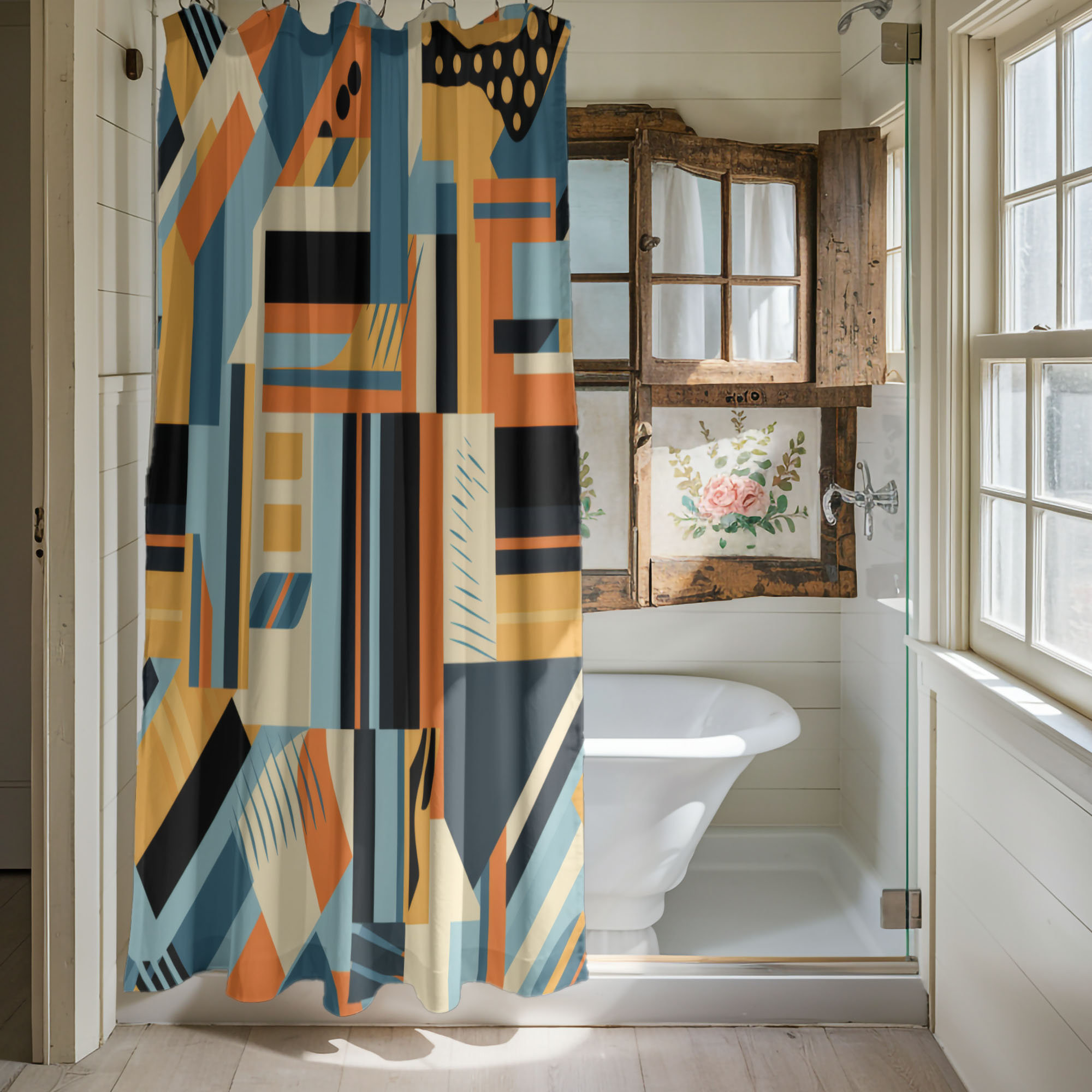 Latitude Run® Abstract Assortment - Premium Shower Curtain | Wayfair