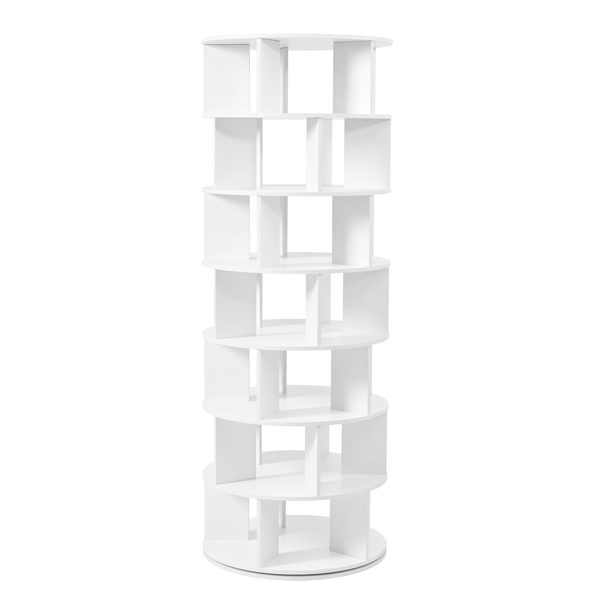 Hokku Designs 7-Tier Rotating Shoe Rack Tower With 5 Grids Per Layer ...