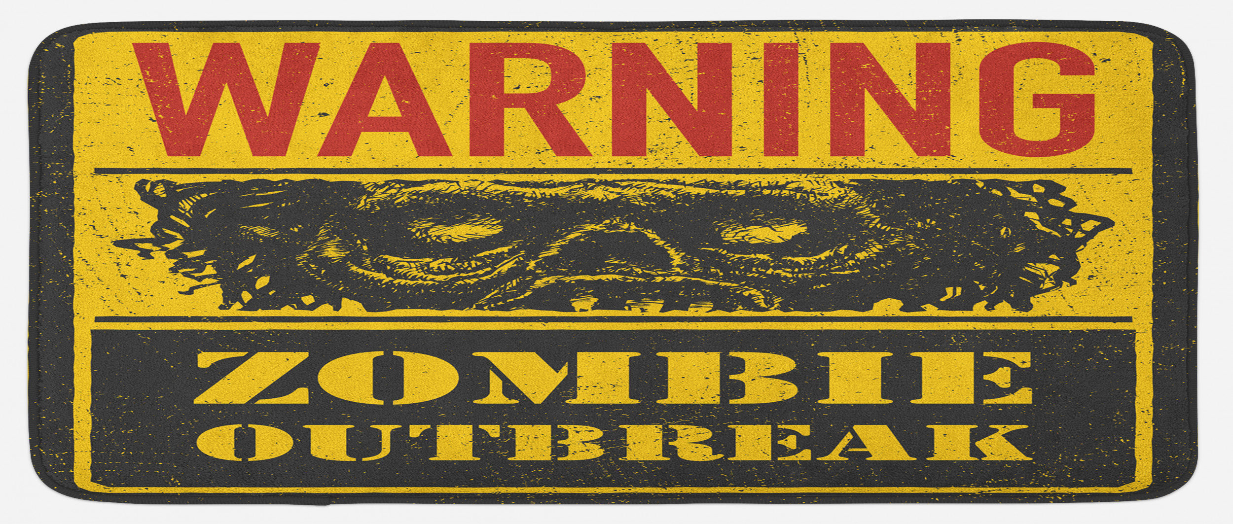 East Urban Home Retro Warning Outbreak Horror Monster Sign In Vintage ...
