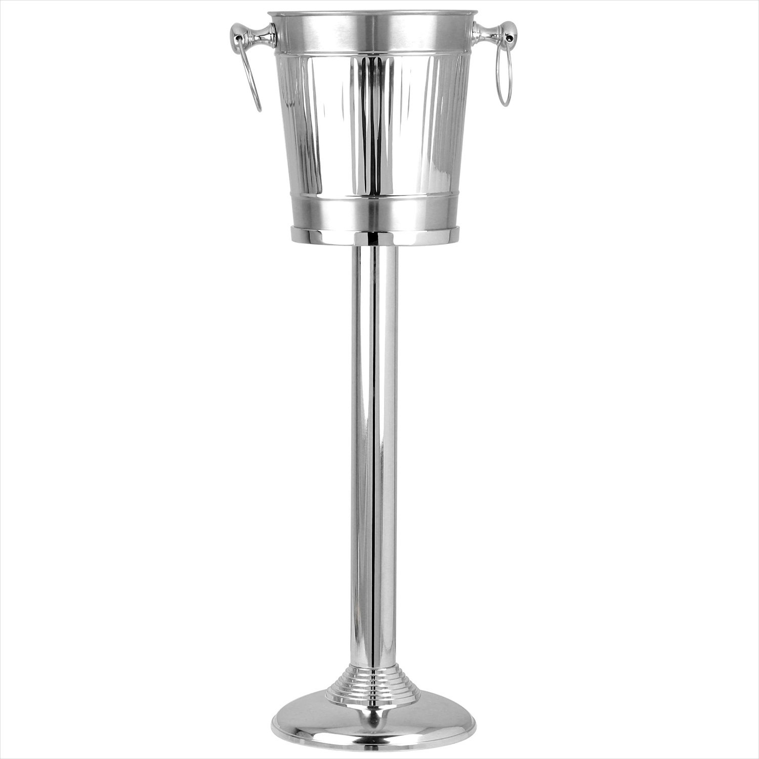 Hokku Designs Vertical Striped Nickel Plated Wine & Ice Bucket With ...