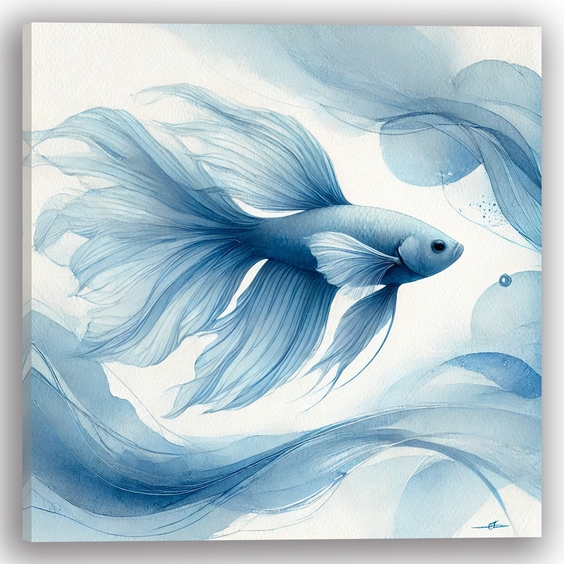 Bay Isle Home™ Elegant Betta Fish Wrapped Canvas Wall Art | Wayfair