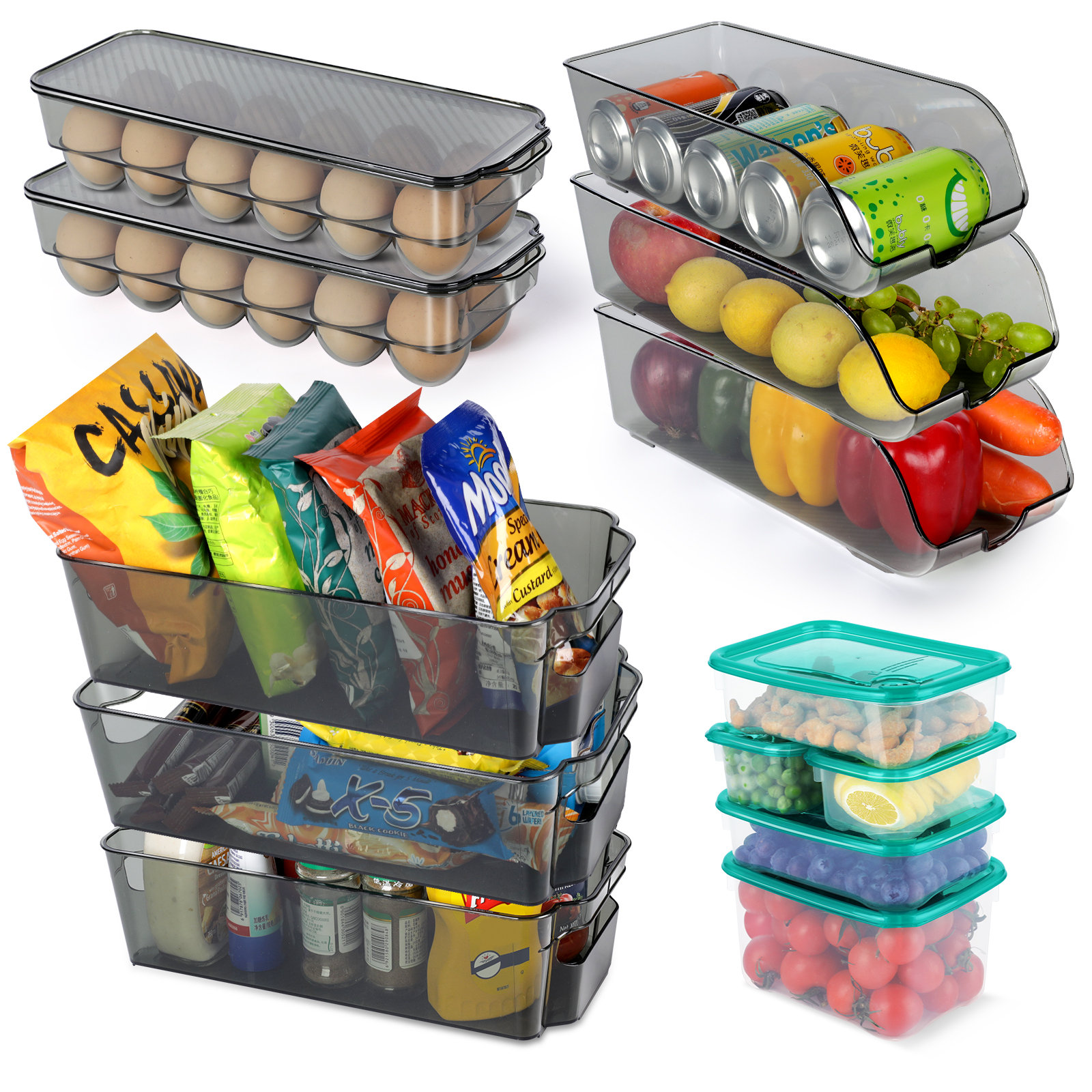 Prep & Savour Brenza 13-Piece Stackable Refrigerator Storage Box | Wayfair