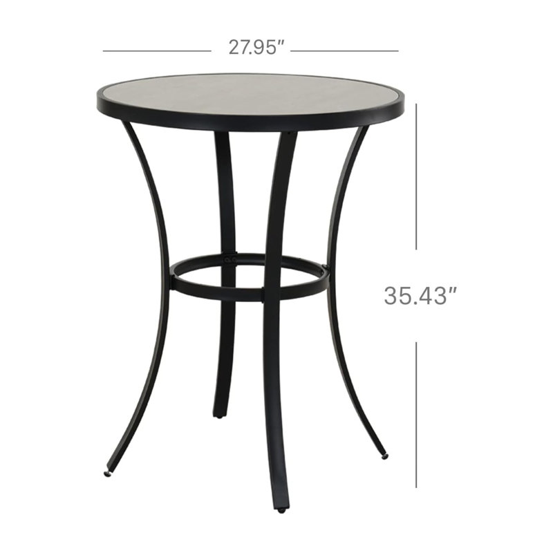 Winston Porter Metal Frame Tile Top Bar Side Table | Wayfair