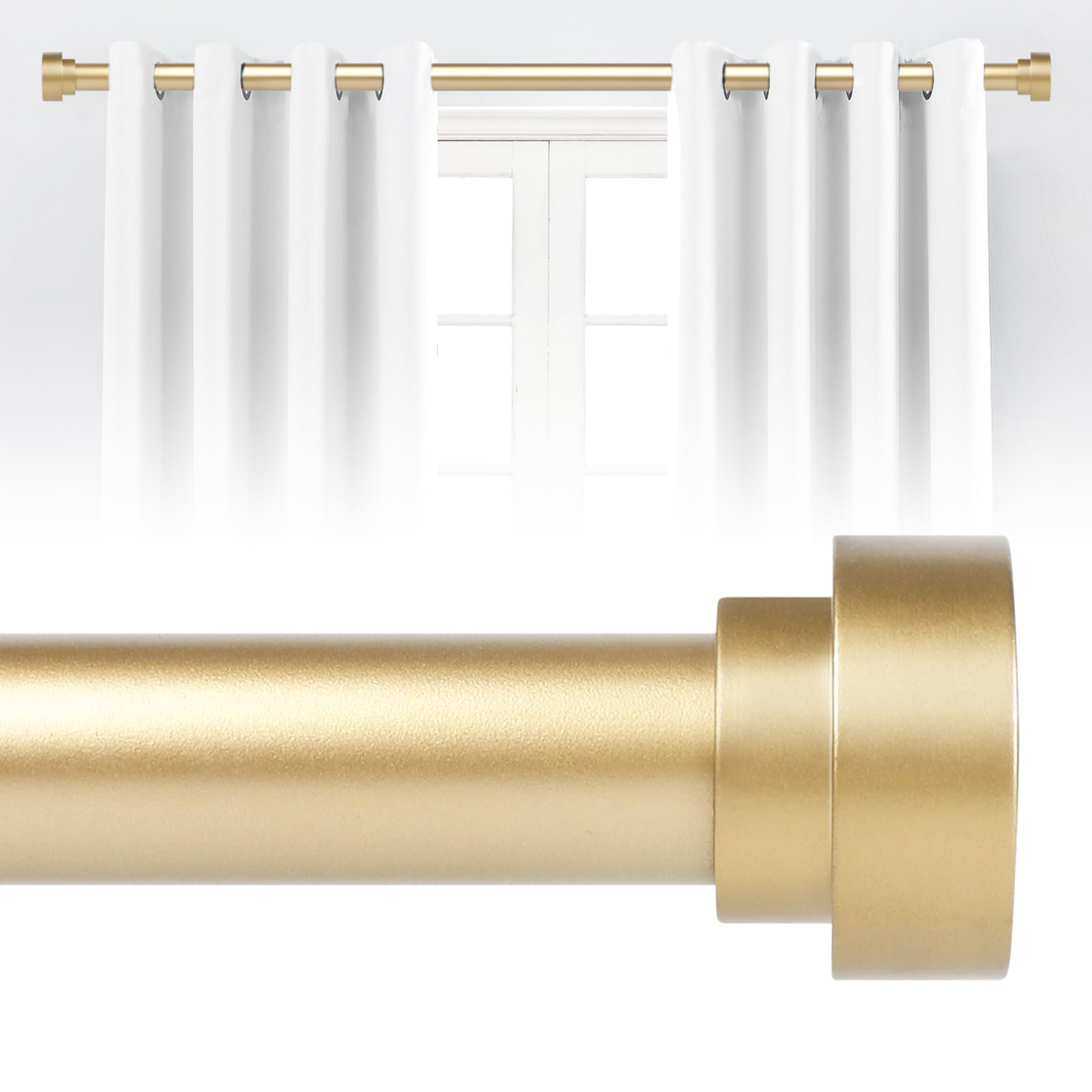 House of Hampton® Gold Curtain Rods For Windows,Heavy Duty Curtain Rods ...