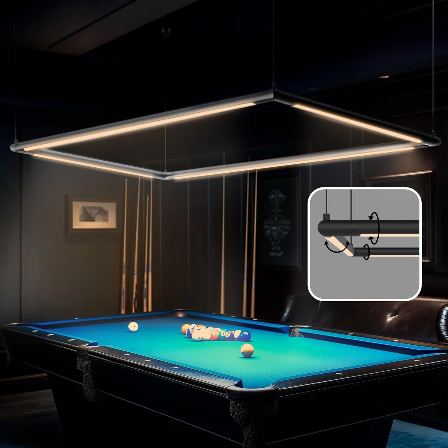 Co-t Professional Led Pool Table Light – Dimmable Billiard Lighting ...