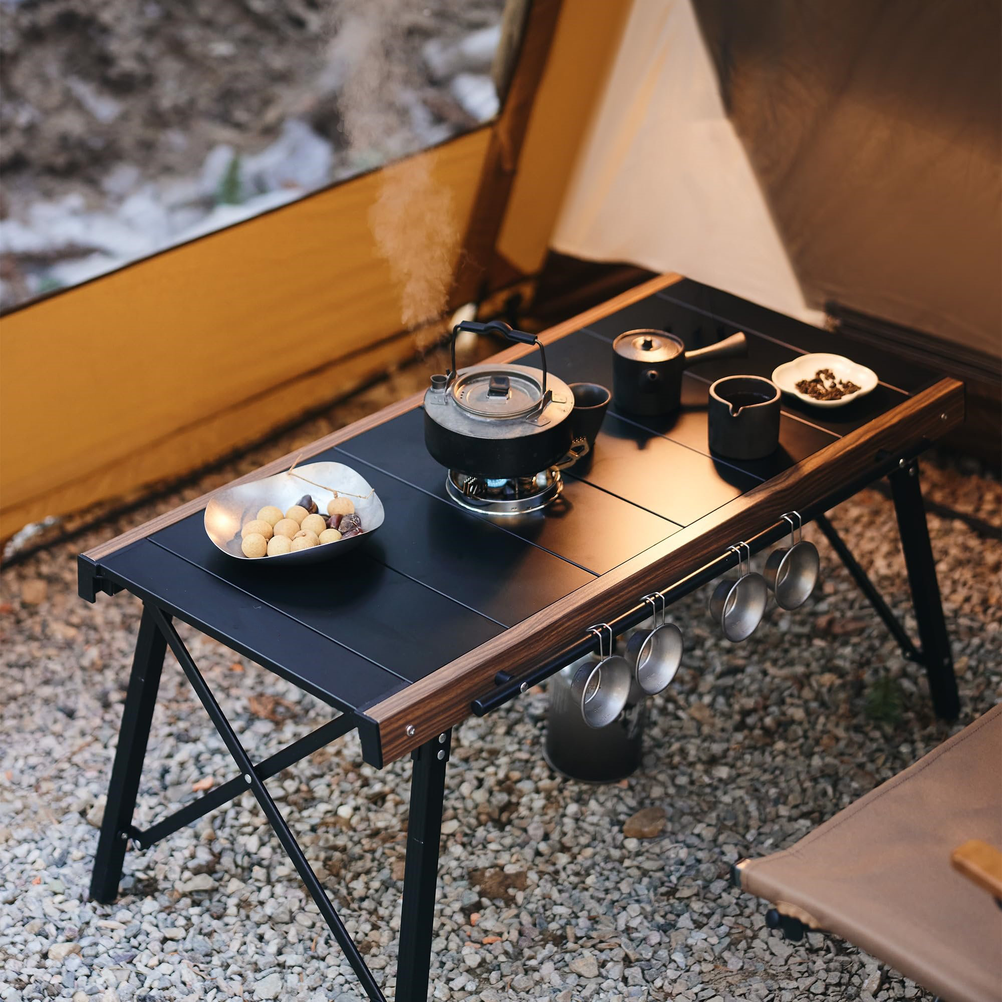 Arlmont & Co. Folding IGT Camping Table, Portable Outdoor IGT Cook ...