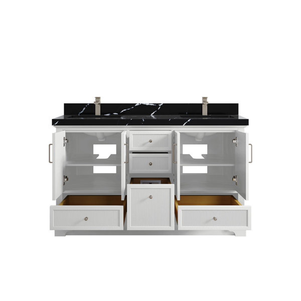 Willow Collections Alys 60 Double Bathroom Vanity with Top (Pulls ...