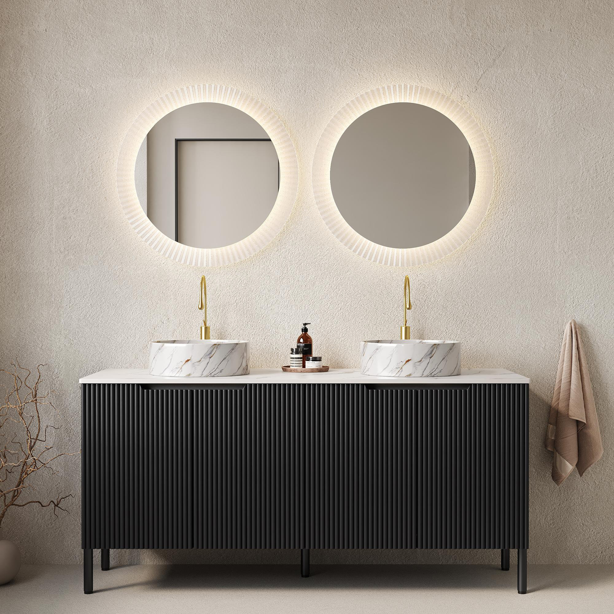 Red Barrel Studio 60" Bathroom Vanity with Sinks, Freestanding Bathroom ...