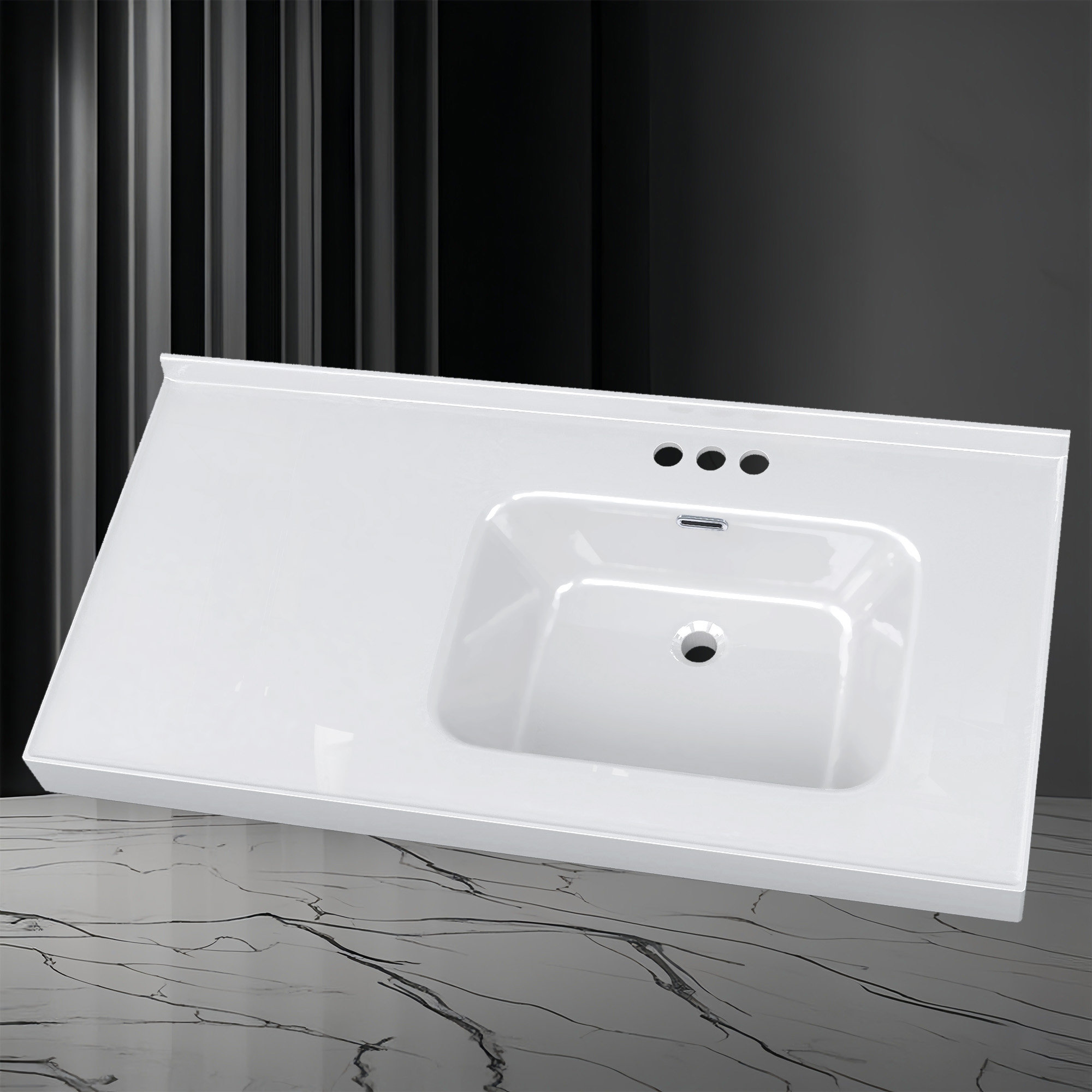 Ogonbrick 43“ Single Bathroom Vanity Top With Sink Soild Surface In ...
