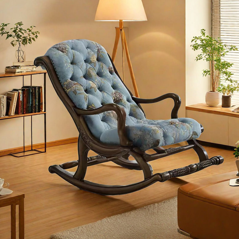 SUPROT Ergonomic Rocking Chair With Hand-carved Details. Solid Wood ...