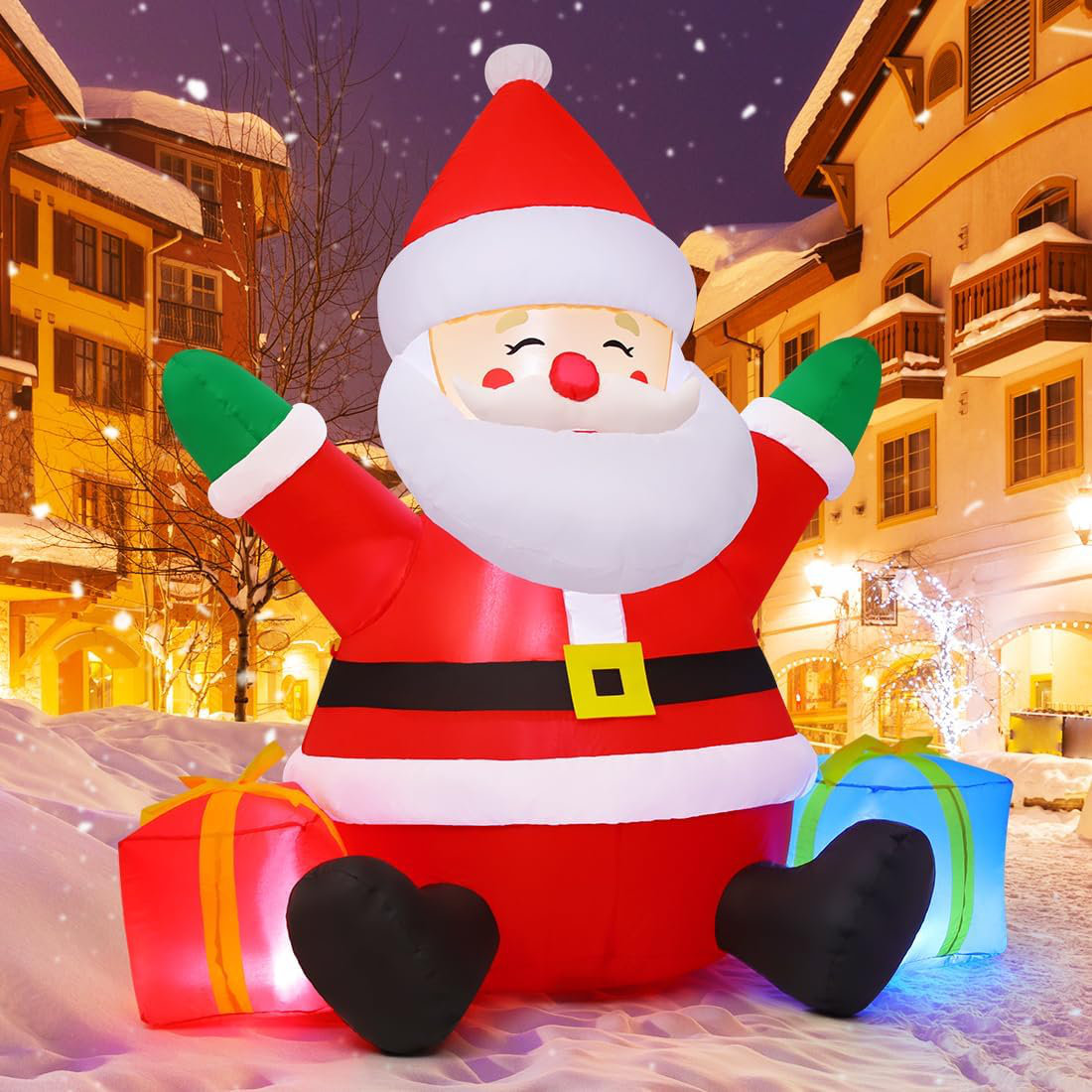 The Holiday Aisle® Christmas Inflatable 5 FT Sitting Santa Clause ...