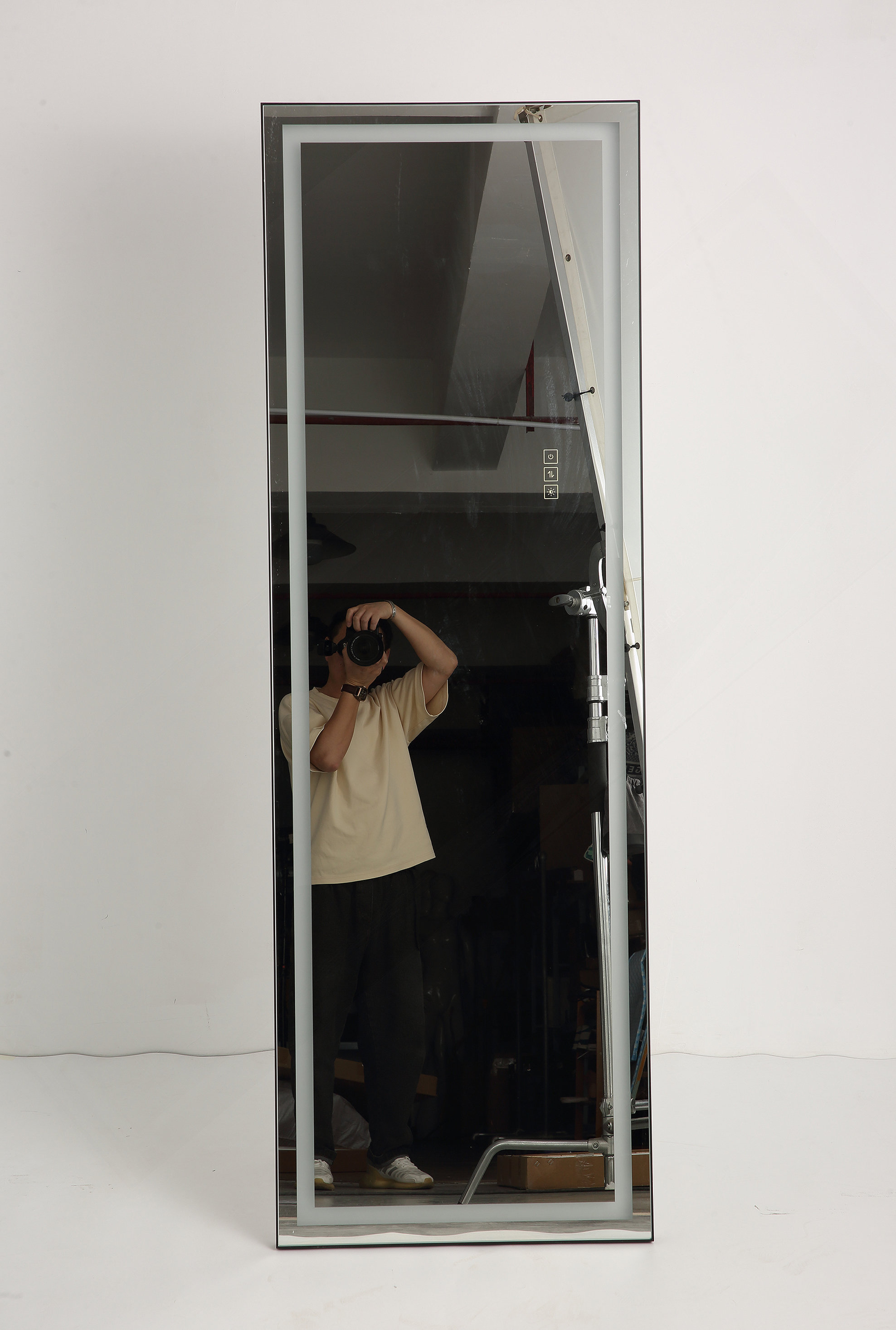 Orren Ellis LED Mirror Full Length Mirror with Lights Wide Standing ...