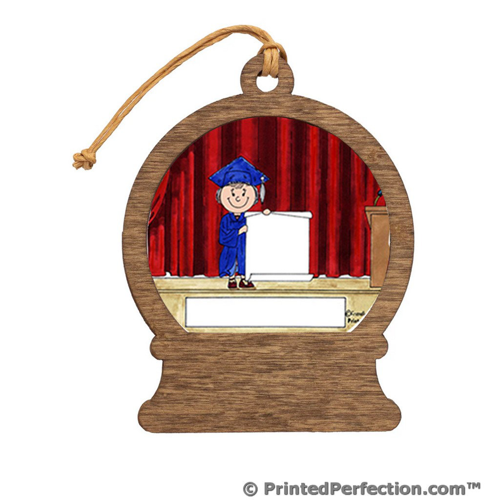 Printed Perfection Personalized Graduation - Female Wooden Snow Globe ...