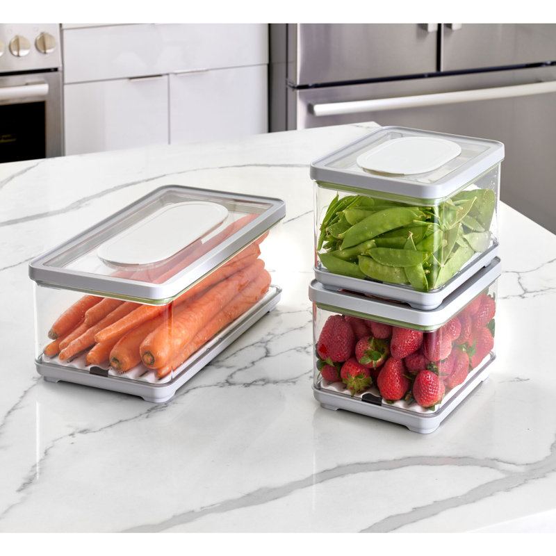 iDesign Set of 3 Recycled Kitchen Plastic Produce Storage Bins | Wayfair