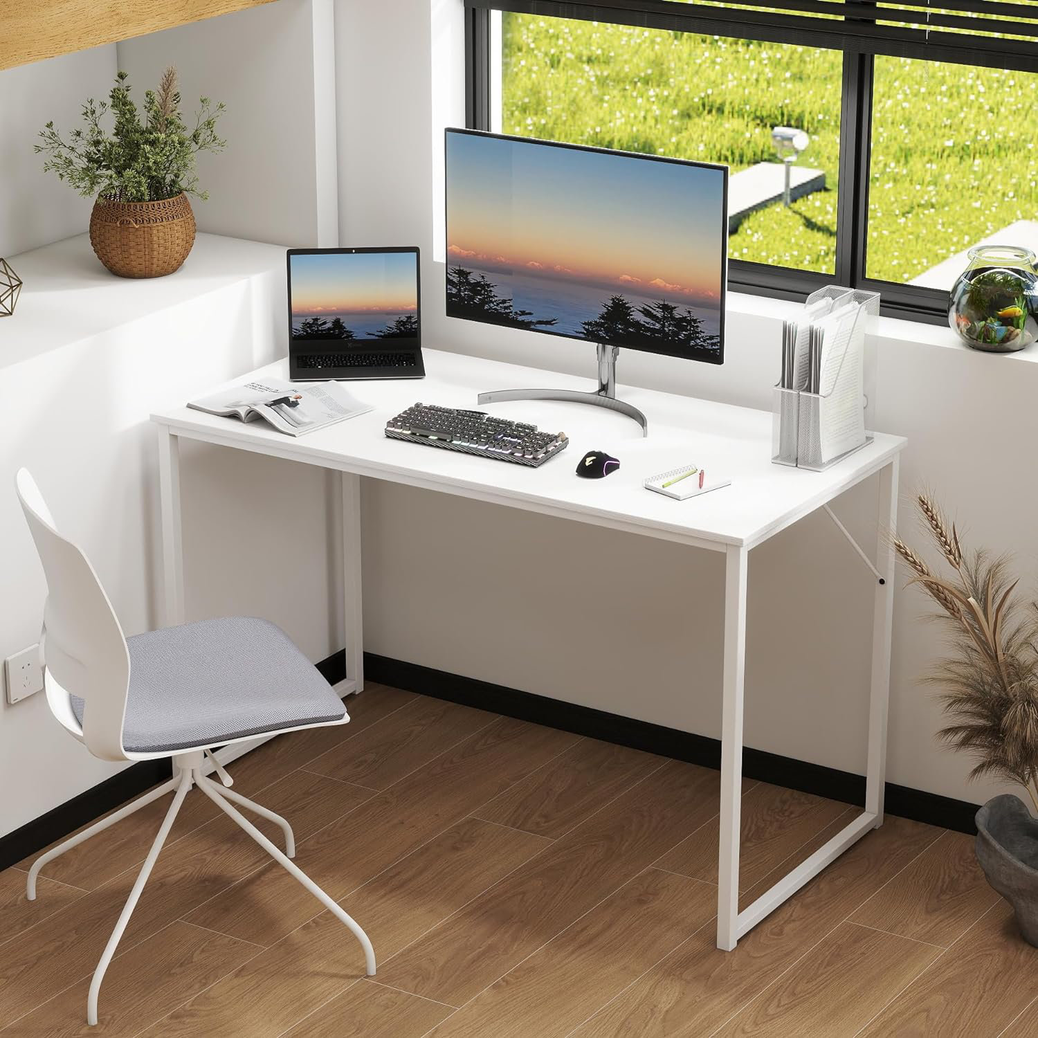 Inbox Zero Computer Home Office Desk,Small Desk Study Writing Table ...