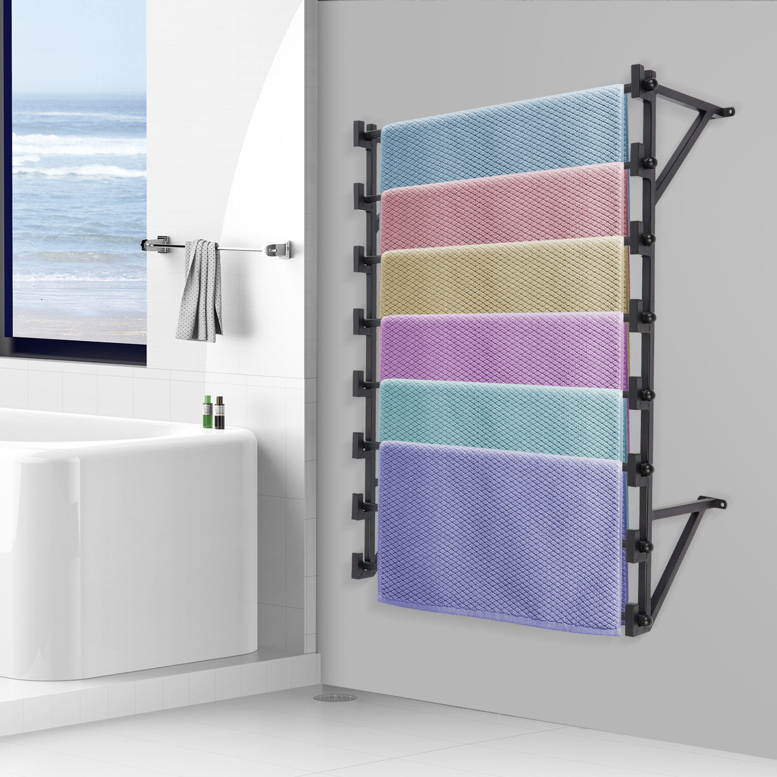 Rebrilliant 27.56'' Wall Mounted Ribbon Storage Rack Scarf Rack | Wayfair