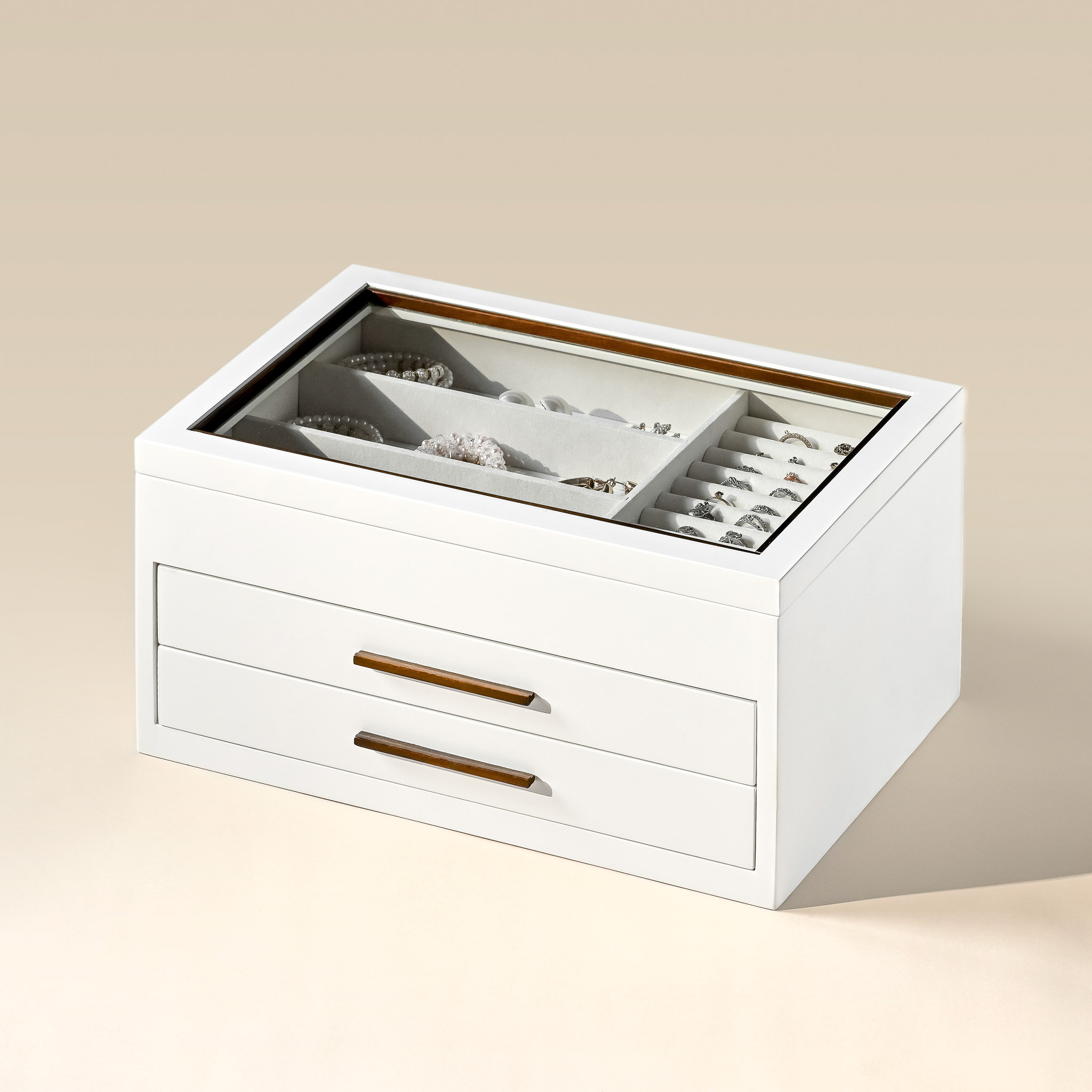 Latitude Run® Manufactured Wood Jewelry Box + Drawers & Reviews | Wayfair
