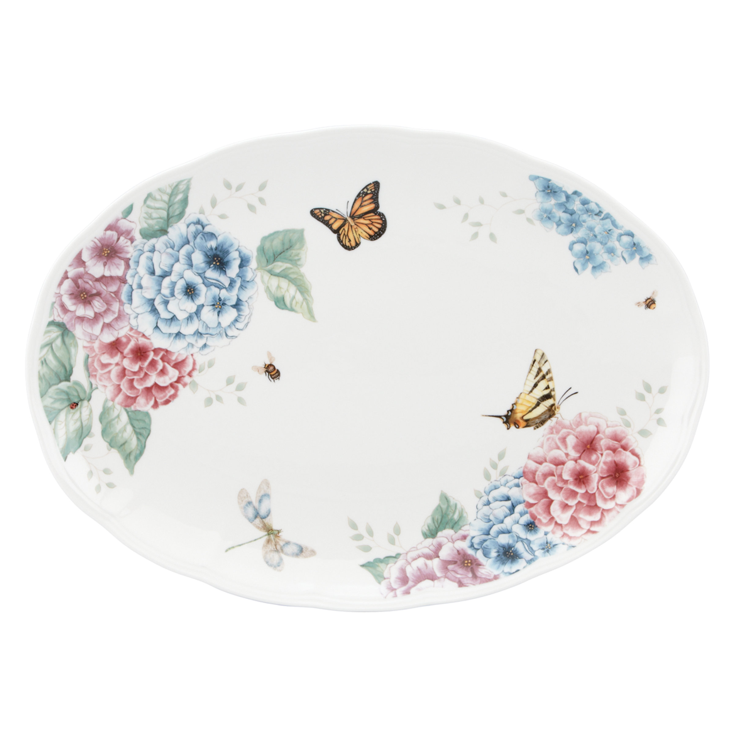 Lenox Butterfly Meadow Hydrangea Large Oval Platter & Reviews | Wayfair